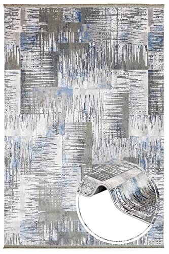 Livinify Torsdala Grey Frame Machine Made Area Rug (16'4" x 3'4")