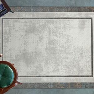 Livinify Torsdala Grey Frame Machine Made Area Rug (16'4" x 3'4")