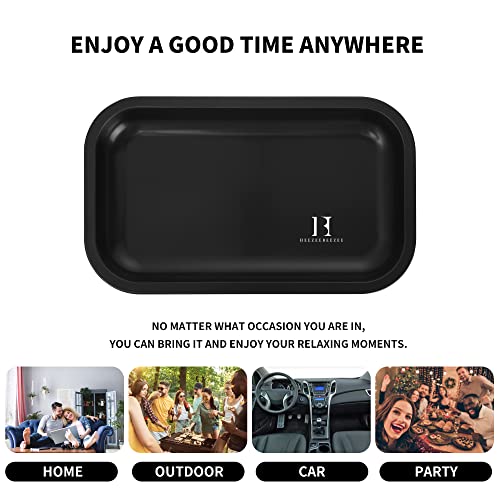 Premium Metal Tray, Large Rolling Tray with PVC Soft Magnetic Lid, Perfect Storage for Home or On-The-Go, 10.6'' X 6.3''