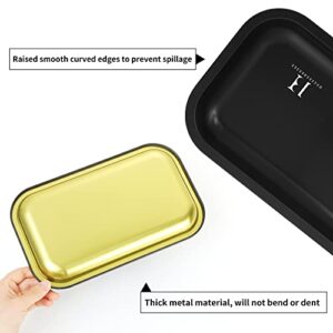 Premium Metal Tray, Large Rolling Tray with PVC Soft Magnetic Lid, Perfect Storage for Home or On-The-Go, 10.6'' X 6.3''