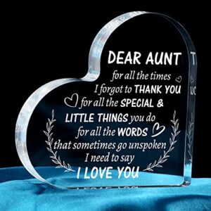 aunt gifts from niece,nephew – gifts for aunt acrylic keepsake paperweight gift for auntie from niece – aunt birthday gifts