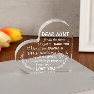 Aunt Gifts from Niece,Nephew - Gifts for Aunt Acrylic Keepsake Paperweight Gift for Auntie from Niece - Aunt Birthday Gifts