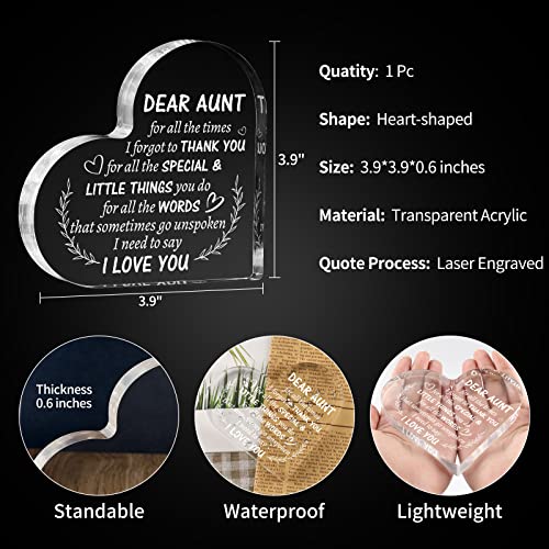 Aunt Gifts from Niece,Nephew - Gifts for Aunt Acrylic Keepsake Paperweight Gift for Auntie from Niece - Aunt Birthday Gifts