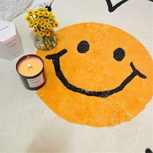 WJINNG Rugs for Bedroom, Cute Rugs for Bedroom Aesthetic, Bathroom Carpet, Suitable for Kids Room, Teen Room Rug, Dorm Plush Rug, Cute Baby Room Deco (White,Diameter 23.6")