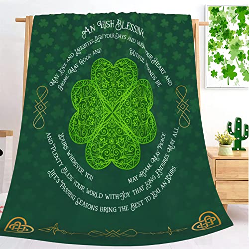 Luxury St. Patrick's Day Blankets,Fuzzy Warm and Cozy Throw Blanket for Couch,Seasonal Spring Holiday Blanket for Couch Bed Living Room 60"x50"