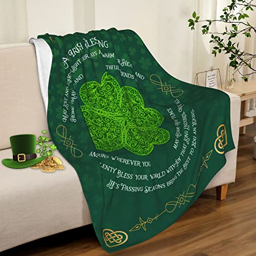 Luxury St. Patrick's Day Blankets,Fuzzy Warm and Cozy Throw Blanket for Couch,Seasonal Spring Holiday Blanket for Couch Bed Living Room 60"x50"