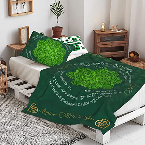 Luxury St. Patrick's Day Blankets,Fuzzy Warm and Cozy Throw Blanket for Couch,Seasonal Spring Holiday Blanket for Couch Bed Living Room 60"x50"