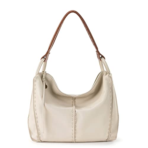 The Sak Los Feliz Hobo in Leather, Lined, Roomy Shoulder Purse, Stone