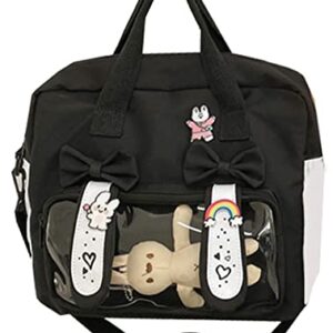 Obosoyo Kawaii Backpack Tote Bag Aesthetic with Accessories Crossbody Bags for Women Shoulder bag School Bag Cute