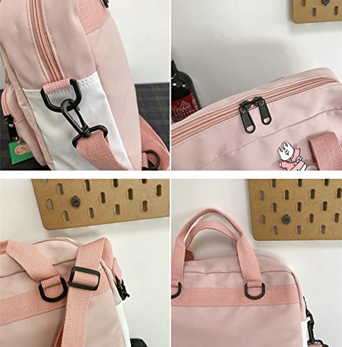 Obosoyo Kawaii Backpack Tote Bag Aesthetic with Accessories Crossbody Bags for Women Shoulder bag School Bag Cute