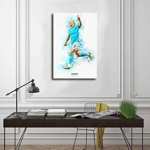 Erling Haaland Posters for Walls Man City Soccer Poster Canvas for Bedroom The Wall Art Unframe-style 16x24inch(40x60cm)