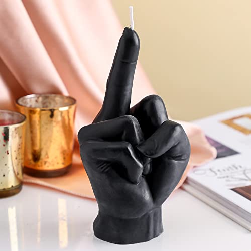 Middle Finger Candle Cool Candles Tall Birthday Candles Shaped Candles Interesting Finds Funky Candles Soy Wax Hand Gesture Candle Holiday Realistic Novelty Candles (Black)