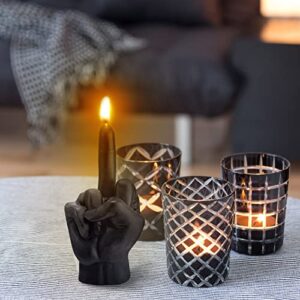 Middle Finger Candle Cool Candles Tall Birthday Candles Shaped Candles Interesting Finds Funky Candles Soy Wax Hand Gesture Candle Holiday Realistic Novelty Candles (Black)