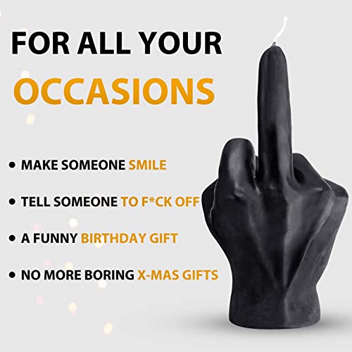 Middle Finger Candle Cool Candles Tall Birthday Candles Shaped Candles Interesting Finds Funky Candles Soy Wax Hand Gesture Candle Holiday Realistic Novelty Candles (Black)