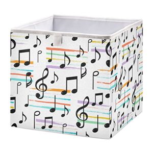 kigai music notes cube storage bins – 11x11x11 in large foldable cubes organizer storage basket for home office, nursery, shelf, closet