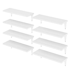 wallniture arras 17″x6″ floating shelves for wall decor, bookshelf living room decor, kitchen shelves for storage, floating shelf unit for dining room, home office wall shelf set of 8, white, wood