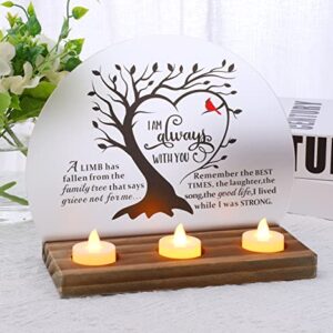 LESEN Sympathy Gifts for Loss of Mom Father Mother Loved One, in Memory of Loved One Gifts,Memorial Thoughtful Remembrance Gift,Acrylic Sign with LED Candle