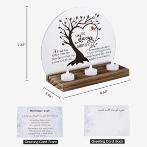 LESEN Sympathy Gifts for Loss of Mom Father Mother Loved One, in Memory of Loved One Gifts,Memorial Thoughtful Remembrance Gift,Acrylic Sign with LED Candle