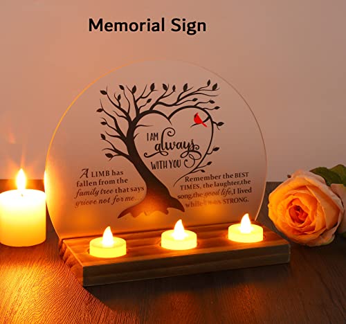 LESEN Sympathy Gifts for Loss of Mom Father Mother Loved One, in Memory of Loved One Gifts,Memorial Thoughtful Remembrance Gift,Acrylic Sign with LED Candle