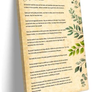 Desiderata Poem Framed Wall Art Motivational Poster Max Ehrmann Book Quotes Wall Art Retro Canvas Inspirational Picture Decorations Framed (12x18 inch)