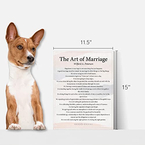 Motivational the Art of Marriage Quote Canvas Painting Framed Wall Art Decor for Home Living Room, Inspirational Marriage Poem Canvas Poster Print Decorative Wedding Gift