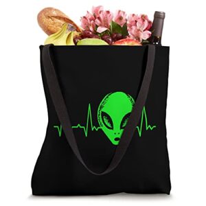 Heartbeat Alien Tote Bag