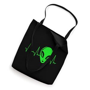 Heartbeat Alien Tote Bag