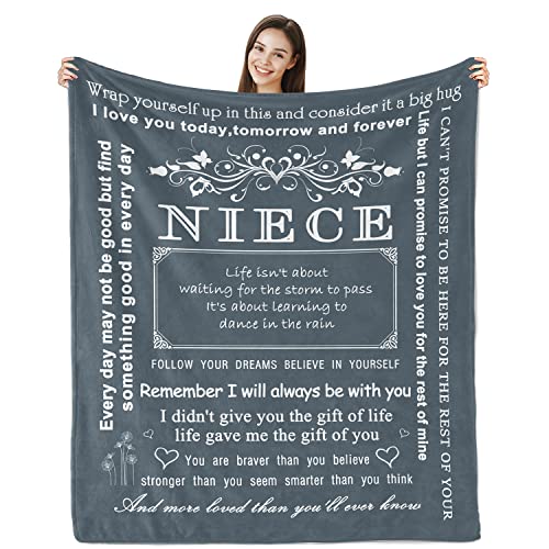 FTEFueie Niece Gifts from Auntie, Niece Blanket 50"x60", Birthday Gift for Niece from Auntie, Niece Birthday Gift, Niece Gifts from Aunt, Gifts for Niece Christmas Throw Blanket