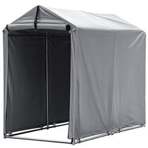 devoko outdoor storage shed 6 x 3 ft portable shed waterproof outdoor carport shelter with roll-up zipper door for bike, motorcycle, garden storage