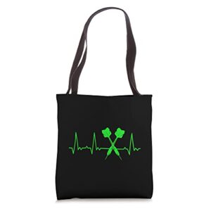 heartbeat darts tote bag