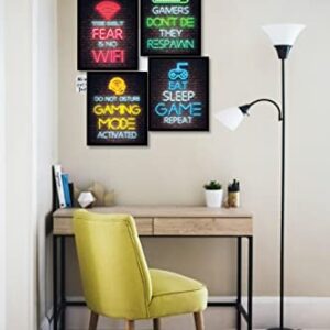 MINI ZOZI Gaming Wall Decor 8x10 6pcs Set For Boys Room Decor Gamer Bedroom Decorations Video Game Poster Neon Art Posters Cool Sign Gifts Boy & Girl Teens Teenager Kids Gameroom Videogame Setup Stuff Pictures Games Portrait Unframed Teen Boyfriend Gift