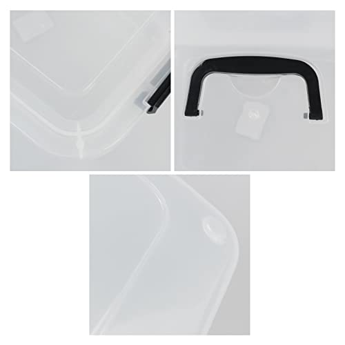 Doryh 10 L Plastic Lidded Storage Bin, Clear Latching Box with Handle, 4 Packs