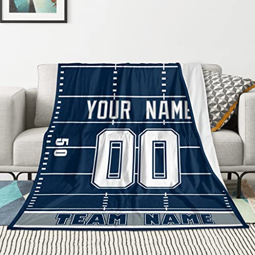 ANTKING Dallas Throw Blanket Personalized Custom Any Name and Number for Men Women Youth Gifts