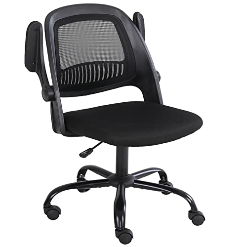 Office Chair with Adjustable Arms Ergonomic Office Chair Armless Desk Chair Seat Lock 38" Swivel Chair Computer Chairs in Bulk Home Office Chair Clearance Black Chair