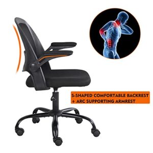 Office Chair with Adjustable Arms Ergonomic Office Chair Armless Desk Chair Seat Lock 38" Swivel Chair Computer Chairs in Bulk Home Office Chair Clearance Black Chair