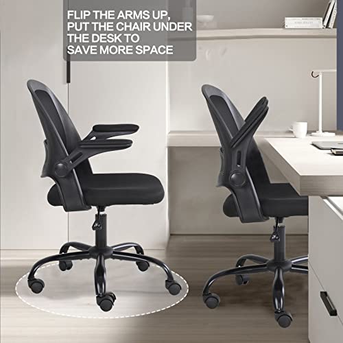 Office Chair with Adjustable Arms Ergonomic Office Chair Armless Desk Chair Seat Lock 38" Swivel Chair Computer Chairs in Bulk Home Office Chair Clearance Black Chair