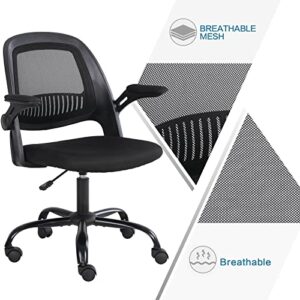 Office Chair with Adjustable Arms Ergonomic Office Chair Armless Desk Chair Seat Lock 38" Swivel Chair Computer Chairs in Bulk Home Office Chair Clearance Black Chair