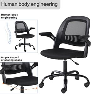 Office Chair with Adjustable Arms Ergonomic Office Chair Armless Desk Chair Seat Lock 38" Swivel Chair Computer Chairs in Bulk Home Office Chair Clearance Black Chair