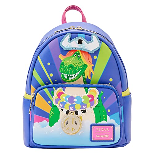 Loungefly Disney Pixar Toy Story Partysaurus Rex Womens Double Strap Shoulder Bag Mini Backpack Purse