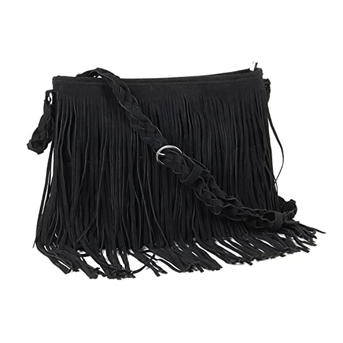 LUI SUI Fringe Hobo Purse Bags for Women Vintage Fringe Crossbody Bag Small Envelope Tassel Shoulder Bags