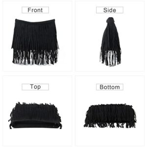 LUI SUI Fringe Hobo Purse Bags for Women Vintage Fringe Crossbody Bag Small Envelope Tassel Shoulder Bags