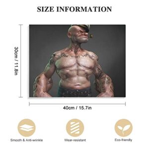 Modern Art Posters Popeye Tattoo Muscle Sailor Funny Posters Cartoon Gym Room Decor Canvas Wall Art Prints for Wall Decor Room Decor Bedroom Decor Gifts 24x32inch(60x80cm) Frame-Style