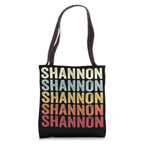 shannon mississippi shannon ms retro vintage text tote bag