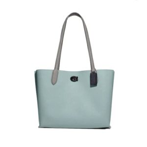 coach willow tote in colorblock with signature canvas interior