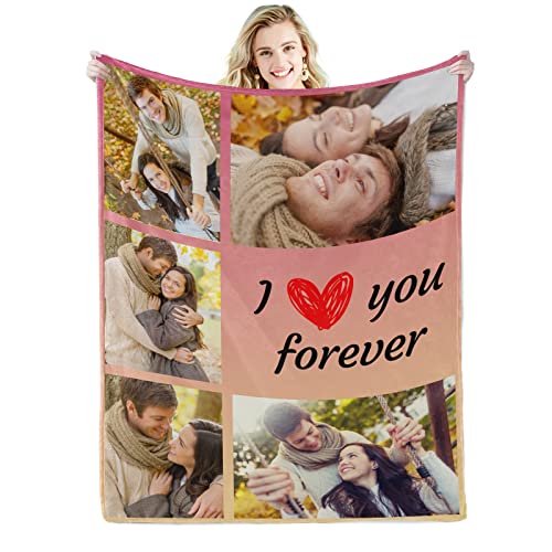 Abybela Custom Blankets with Photos Personalized Picture Blankets Using My Own Photos Custom Blanket Gifts for Boyfriend/Girlfriend/Wife/Husband, Birthday Valentines