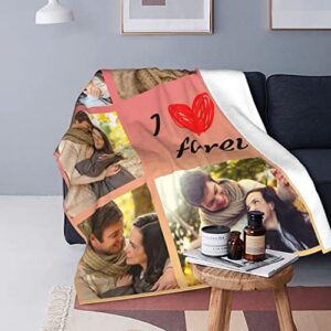 Abybela Custom Blankets with Photos Personalized Picture Blankets Using My Own Photos Custom Blanket Gifts for Boyfriend/Girlfriend/Wife/Husband, Birthday Valentines