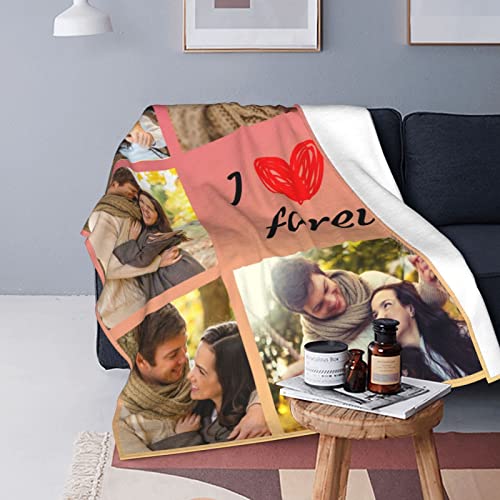 Abybela Custom Blankets with Photos Personalized Picture Blankets Using My Own Photos Custom Blanket Gifts for Boyfriend/Girlfriend/Wife/Husband, Birthday Valentines