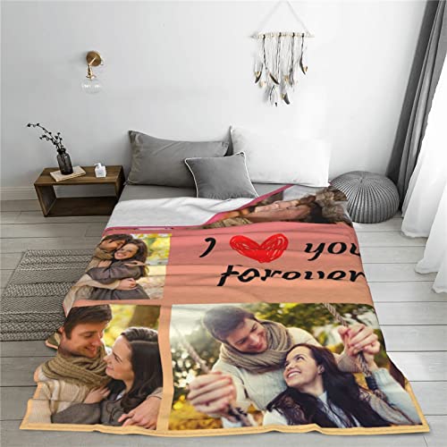 Abybela Custom Blankets with Photos Personalized Picture Blankets Using My Own Photos Custom Blanket Gifts for Boyfriend/Girlfriend/Wife/Husband, Birthday Valentines