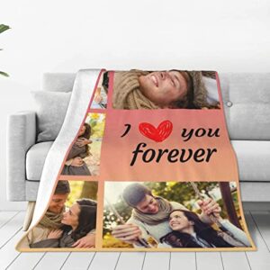 Abybela Custom Blankets with Photos Personalized Picture Blankets Using My Own Photos Custom Blanket Gifts for Boyfriend/Girlfriend/Wife/Husband, Birthday Valentines