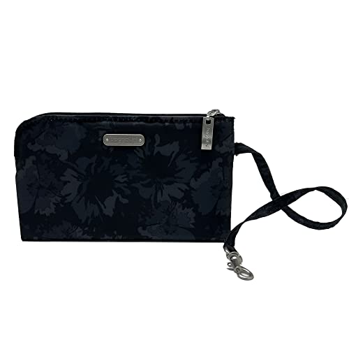 Baggallini FLORAL Design Go Bagg - RFID Phone Wristlet Crossbody Handbag Travel - BLACK GRAY